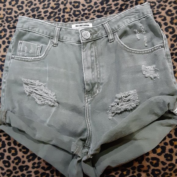 One Teaspoon | Shorts | One Teaspoon High Waist Olive Green Bandits ...